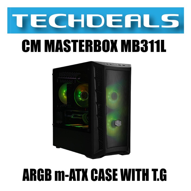 Cooler Master MASTERBOX MB311L ARGB m-ATX CASE WITH Tempered Glass PC ...