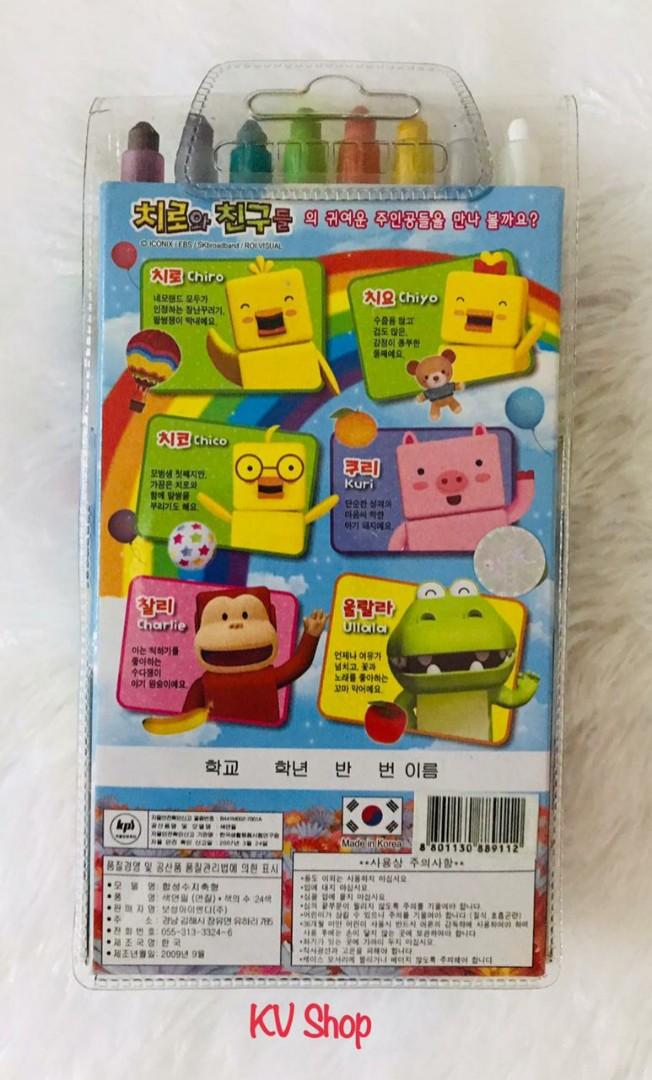 Crayon 24 Warna Made in Korea, Buku & Alat Tulis, Alat Tulis di Carousell