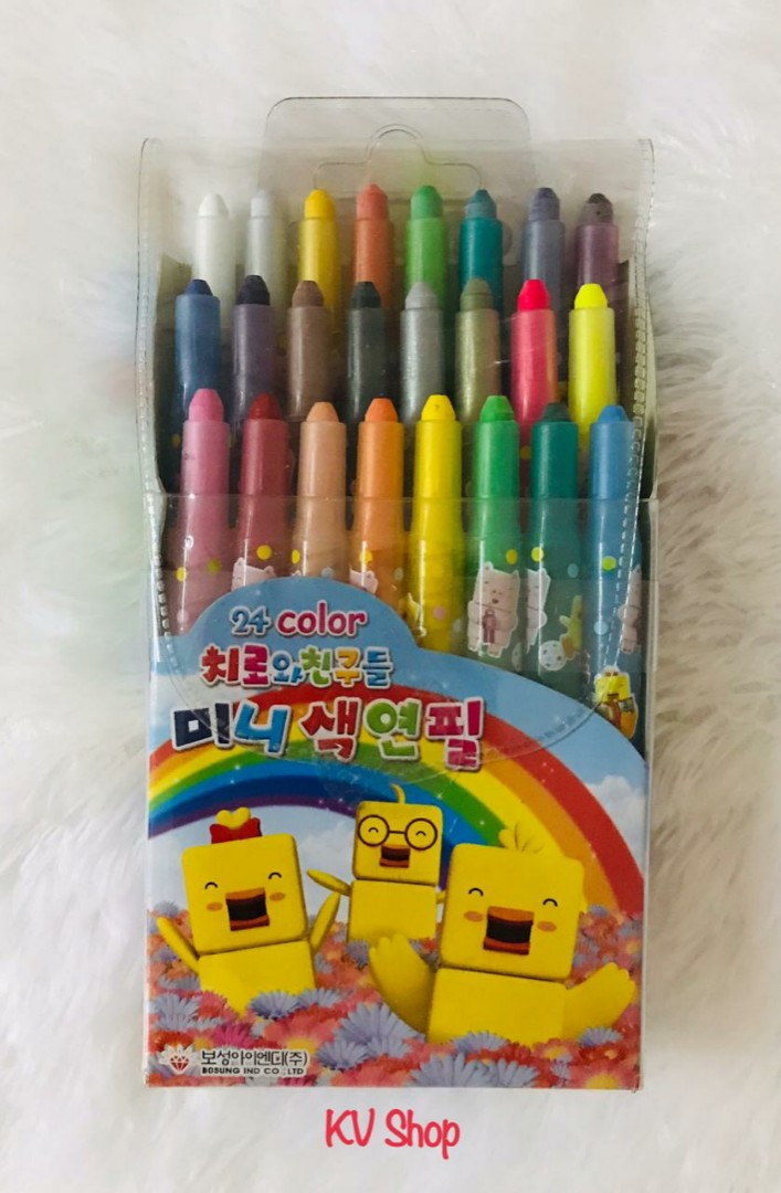 Crayon 24 Warna Made in Korea, Buku & Alat Tulis, Alat Tulis di Carousell