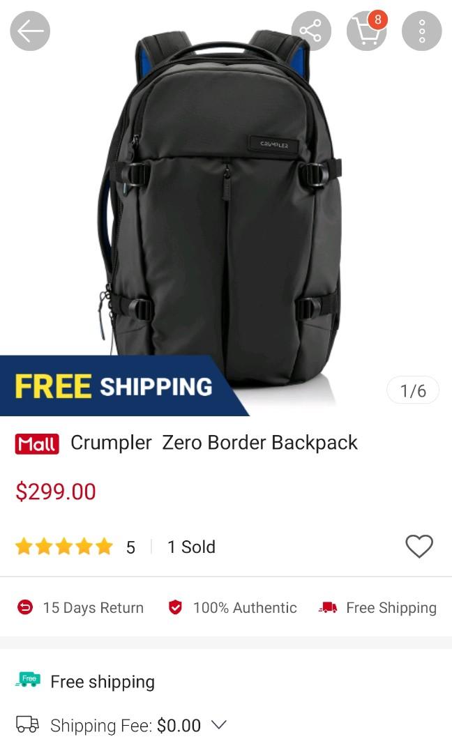 Crumpler Zero Border Backpack Brand New with Tags, Men's Fashion, Bags ...