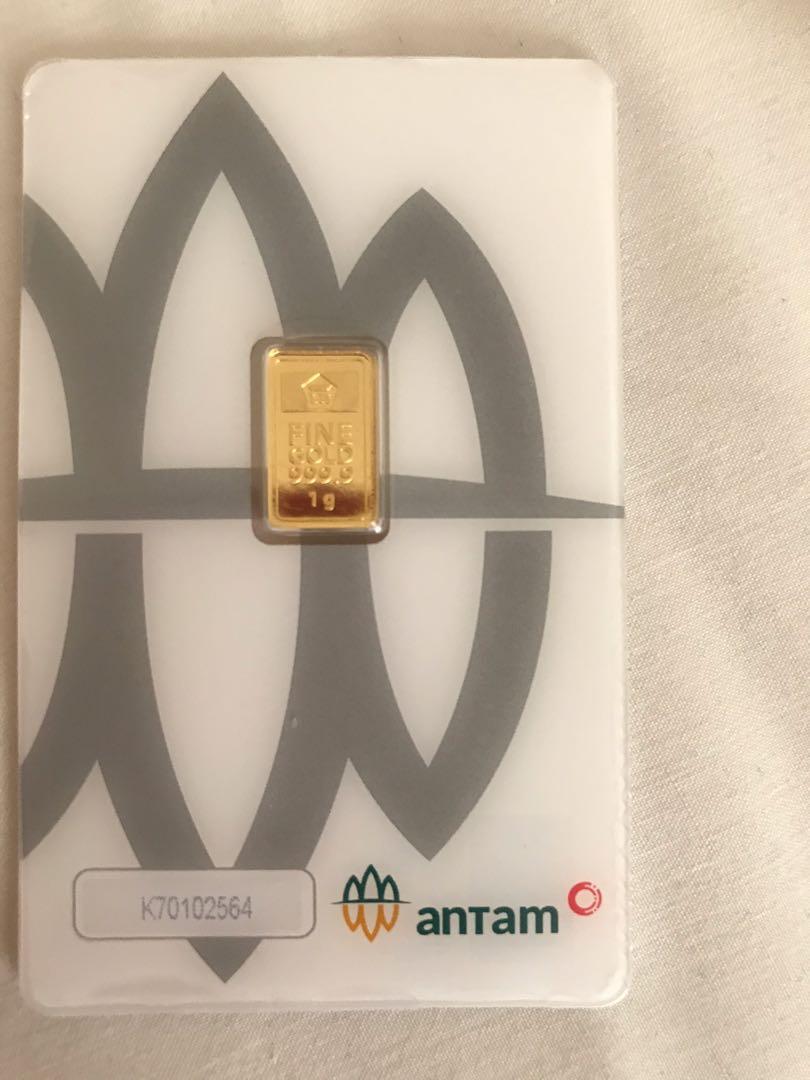 Gold bar antam 1 gram Emas 999.9, Everything Else, Others on Carousell
