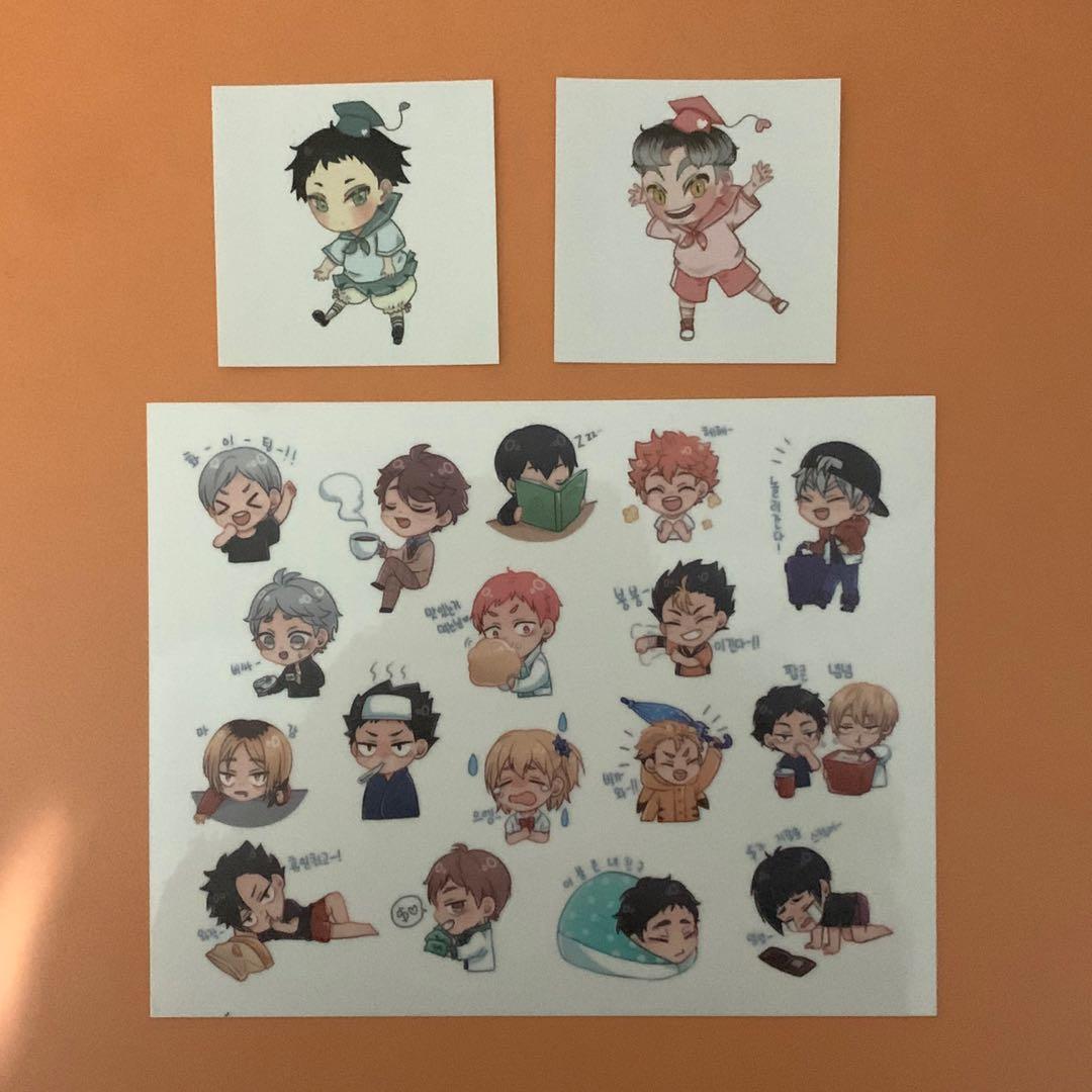 haikyuu fanart stickers set, Entertainment, J-pop on Carousell
