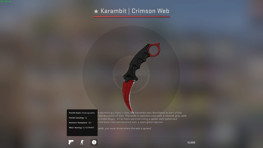 CSGO Karambit Crimson Web (Field-Tested) Low Float, Video Gaming ...