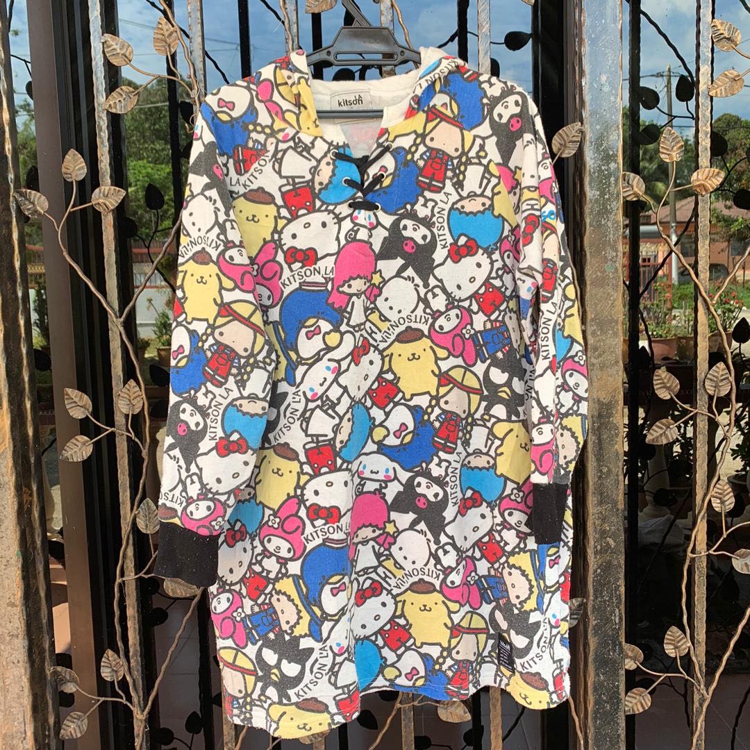 Kitson La X Senrio Character Hello Kitty Long Hoodie, Women's Fashion ...