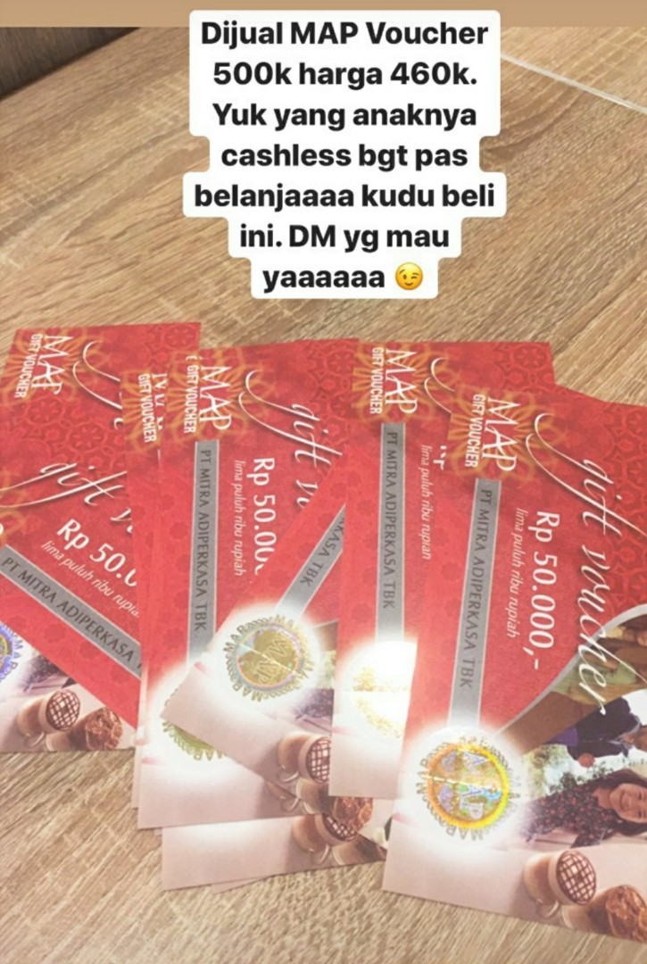 MAP Gift Voucher 500.000, Tiket & Voucher, Kartu Hadiah & Voucher di ...