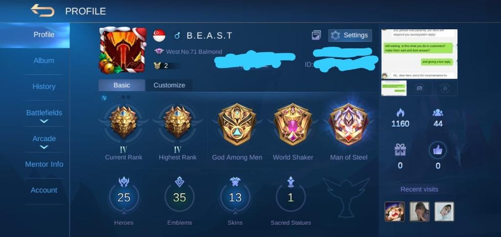 ML Account - Legend Rank, Video Gaming, Gaming Accessories, Game Gift ...