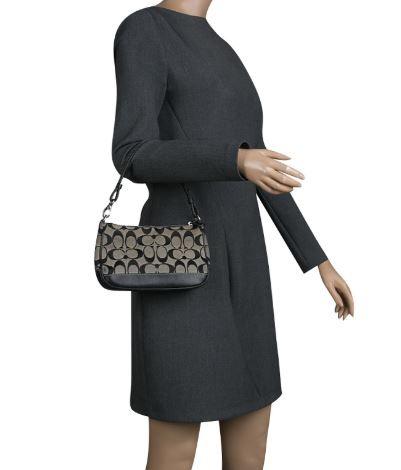 Original Coach mini 2-way wristlet shoulder bag in signature canvas ...