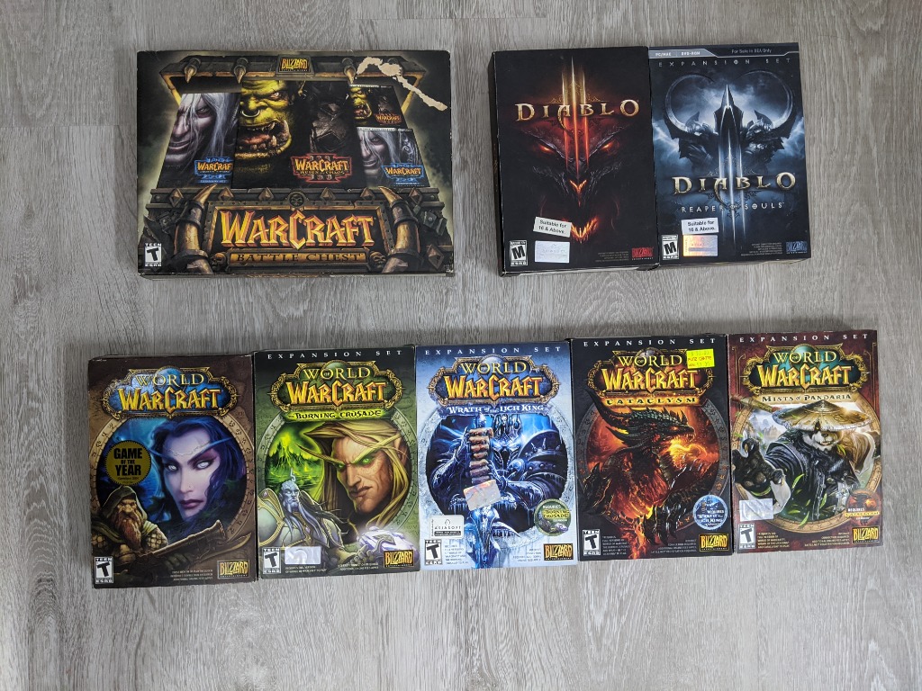 PC Blizzard Game Boxes - WoW, Diablo 3, Warcraft 3, Video Gaming, Video ...