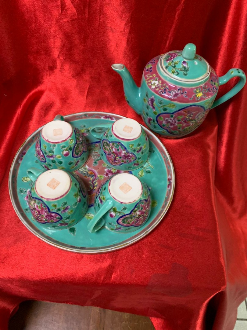 TEATIME - Peranakan style with Nonya Green Tea set, Furniture & Home ...