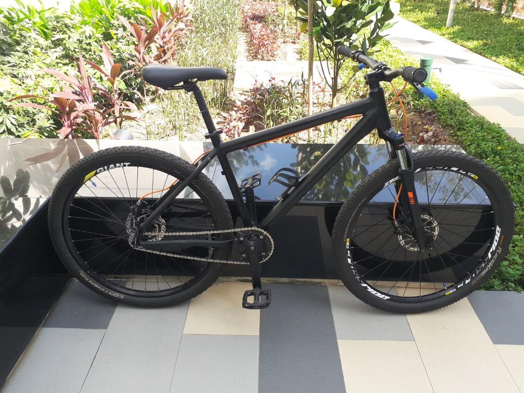 single speed matt black mountain bike size M on 27.5 wheelset, Sports ...