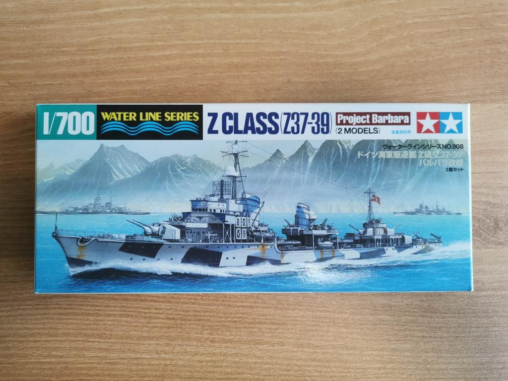 TAMIYA 31908 1/700 二戰 德國 Z Class 驅逐艦 (Z37, Z39) 水線版 (1隻), 興趣及遊戲, 玩具 ...