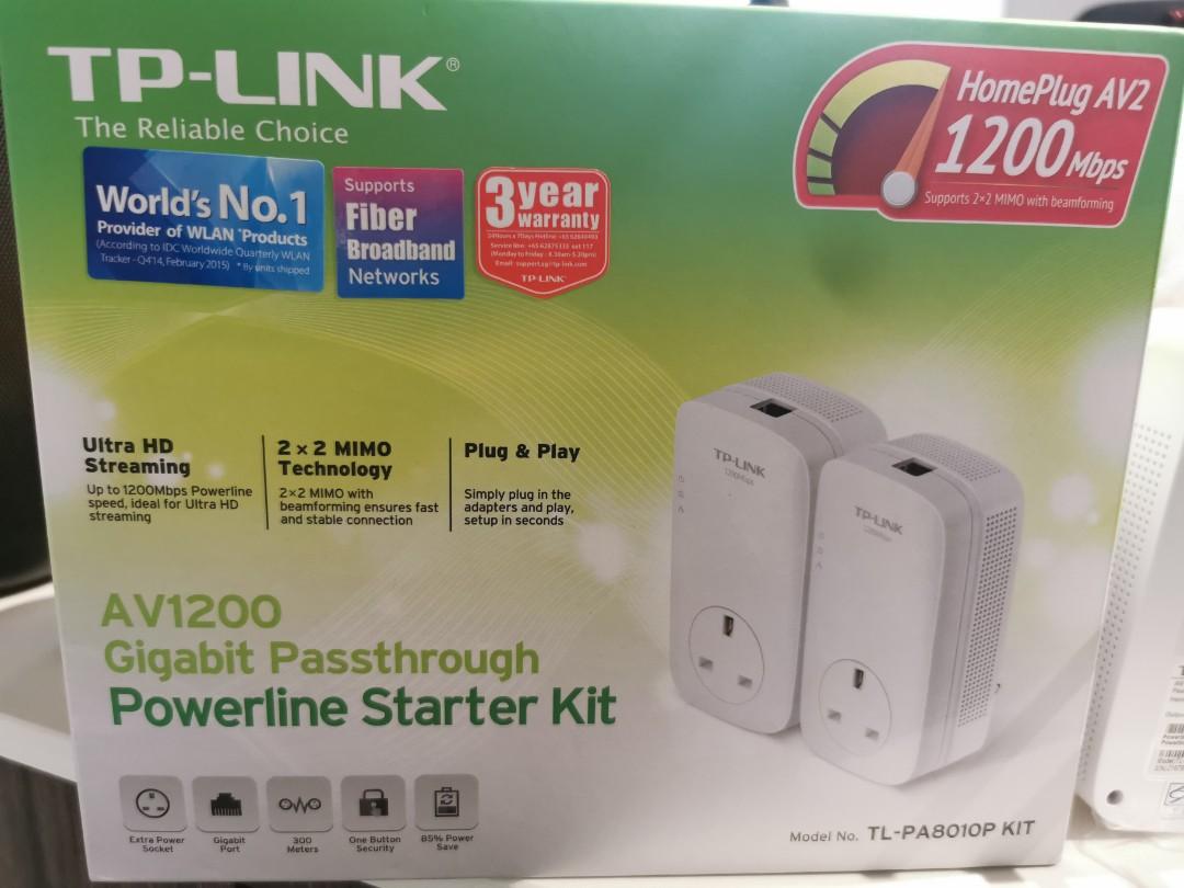 TP-Link TL-PA8010 KIT | AV1200 Gigabit Powerline Adapter Kit, Computers & Tech, Parts ...