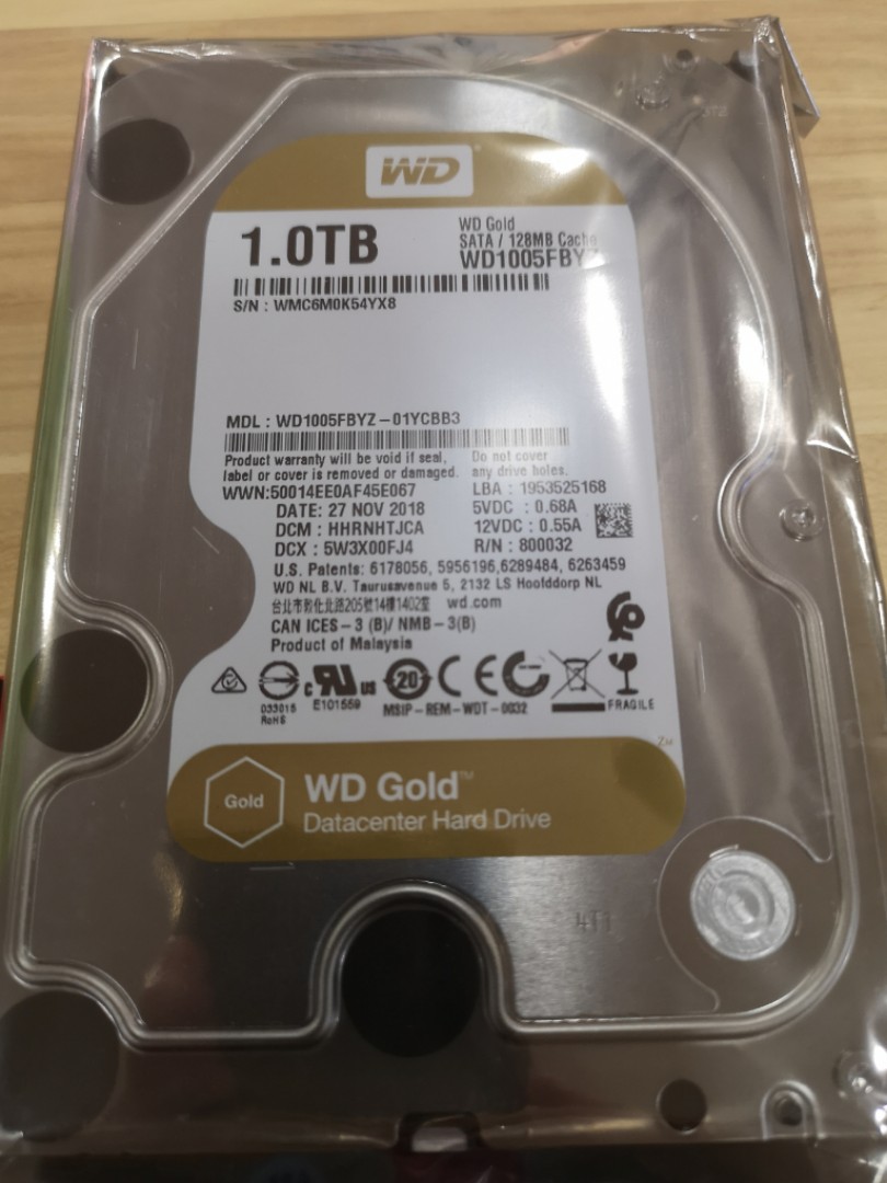 WD Gold Hard Drive, Computers & Tech, Parts & Accessories, Hard Disks ...
