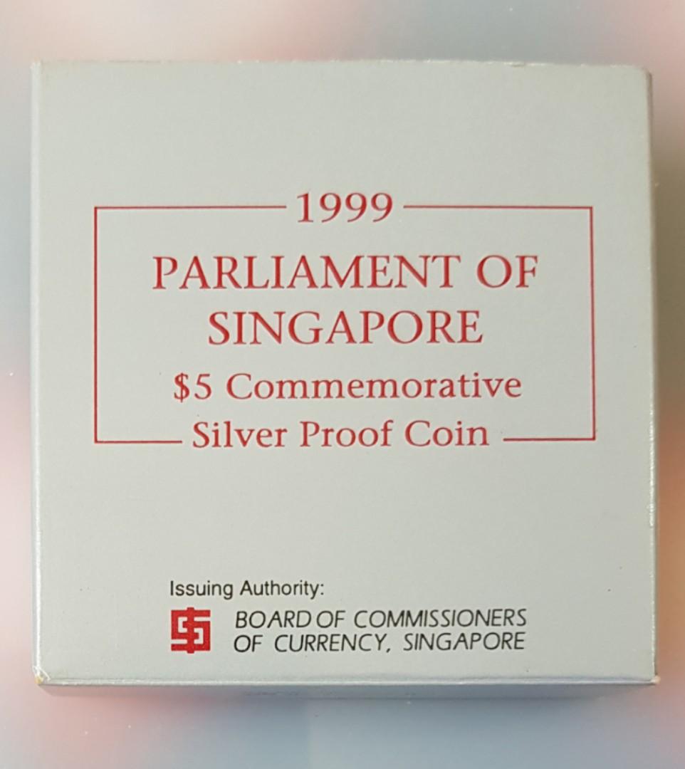 Yr 1999 Parliament of Spore Commemorative $5 Silver Proof Coin, Hobbies ...