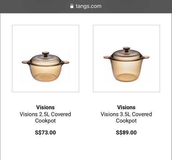 3 PC Vision glass pot 3.5l and 2.25l stackable with lid, Furniture ...