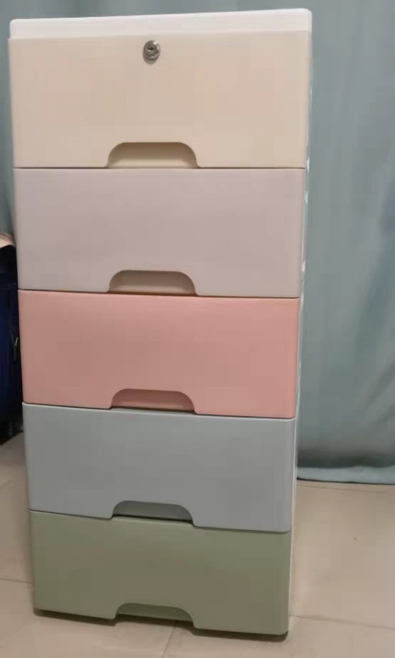5 Tier drawer-type plastic storage cabinet, Furniture & Home Living ...