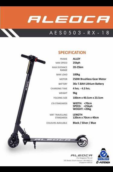 Electric Scooter Aleoca, E scooter, faulty battery , Sports Equipment ...