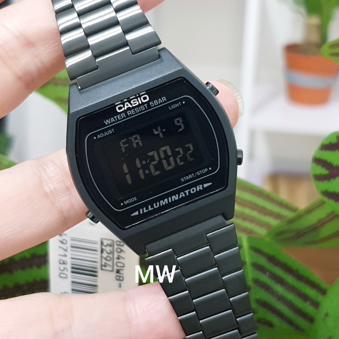 Euro set Casio Digital Watch b640wb unisex full black watch, Women's ...