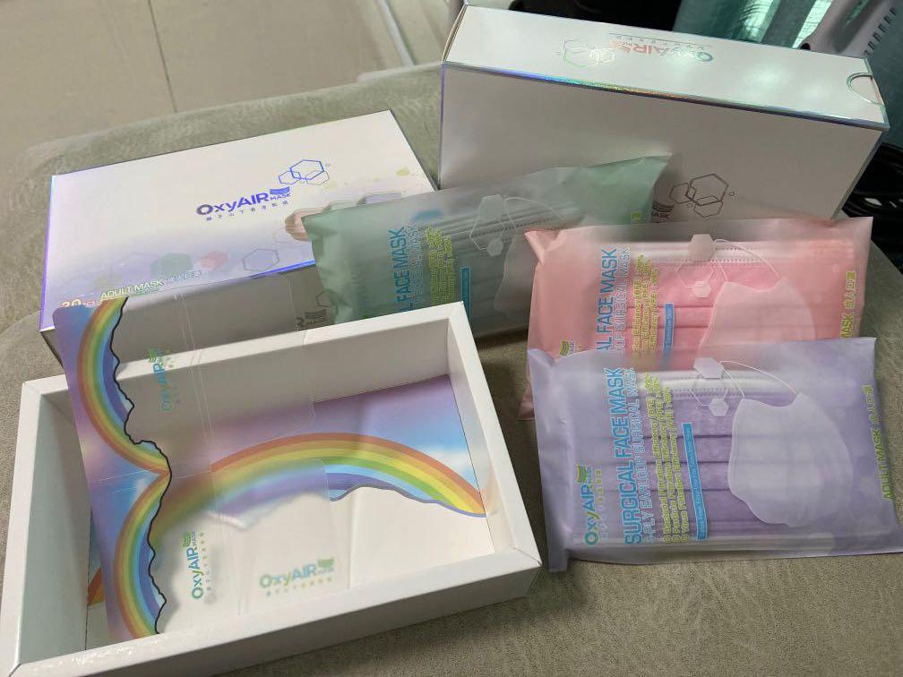 OxyAIR Mask 三色口罩 Rainbow Version, 健康及營養食用品, 口罩、面罩 - Carousell