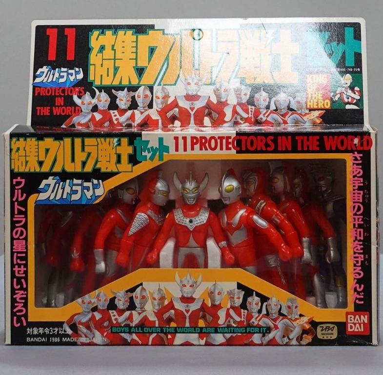 RARE VINTAGE 80s BANDAI POPY ULTRAMAN 11 FIGURES BOX SET SOFUBI BULLMARK JAPAN SOFVI, Hobbies ...