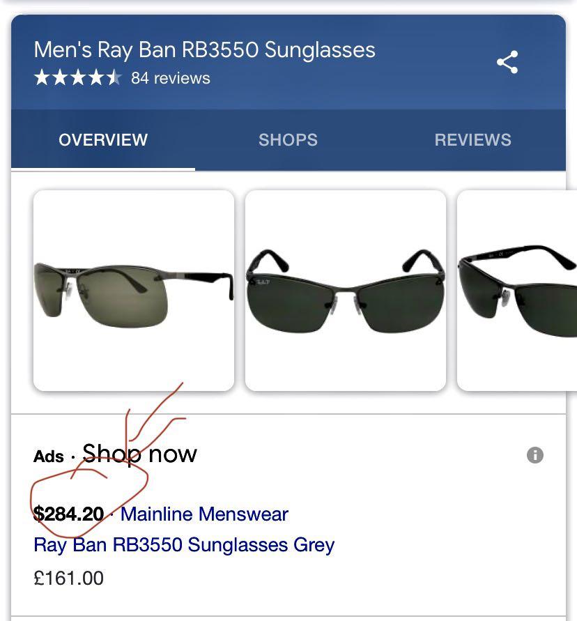 Ray Ban Tech POLARISED Rb3550, Women's Fashion, Watches & Accessories ...