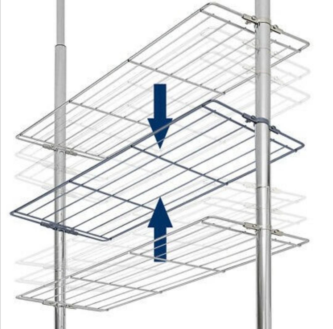 Telescopic Shelf Storage Shelving Unit Organizer Display 3 Shelves Rack ...