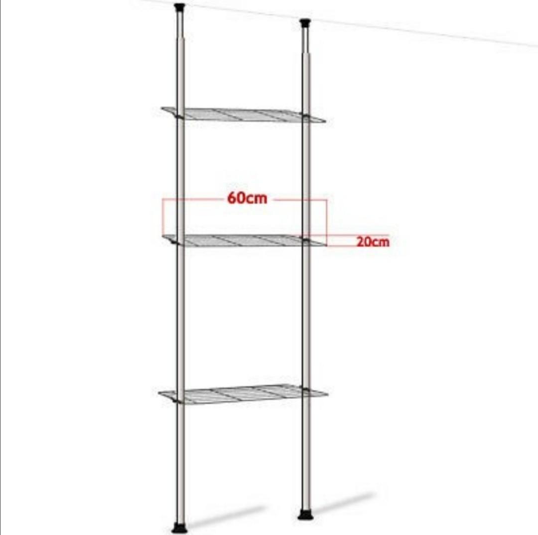 Telescopic Shelf Storage Shelving Unit Organizer Display 3 Shelves Rack ...