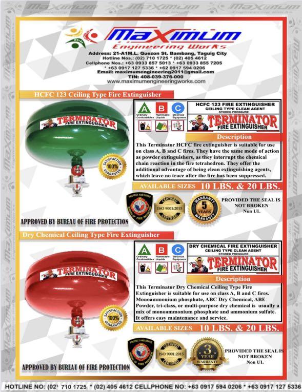 Terminator Brand Dry Chemical Fire Extinguisher, Commercial ...