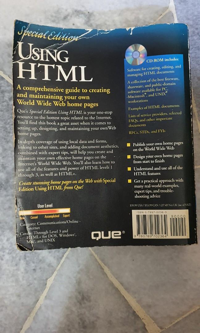 Using HTML Special Edition Reference Book, Hobbies & Toys, Books ...