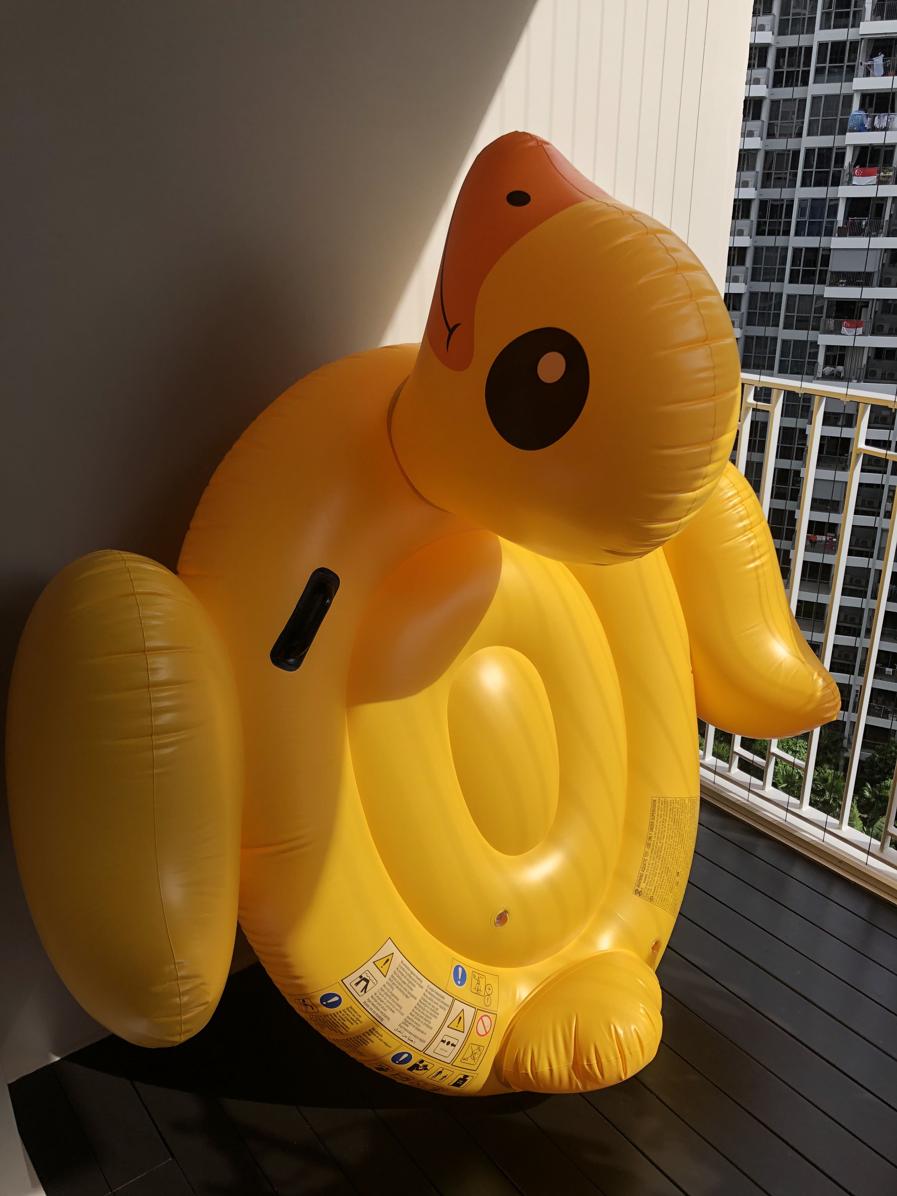 Swim float /Yellow duck ride on float, Babies & Kids, Toys & Walkers on ...