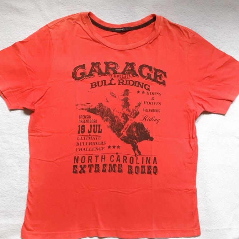 Garage Bull Riding Men Red Top, Men's Fashion, Tops & Sets, Formal ...