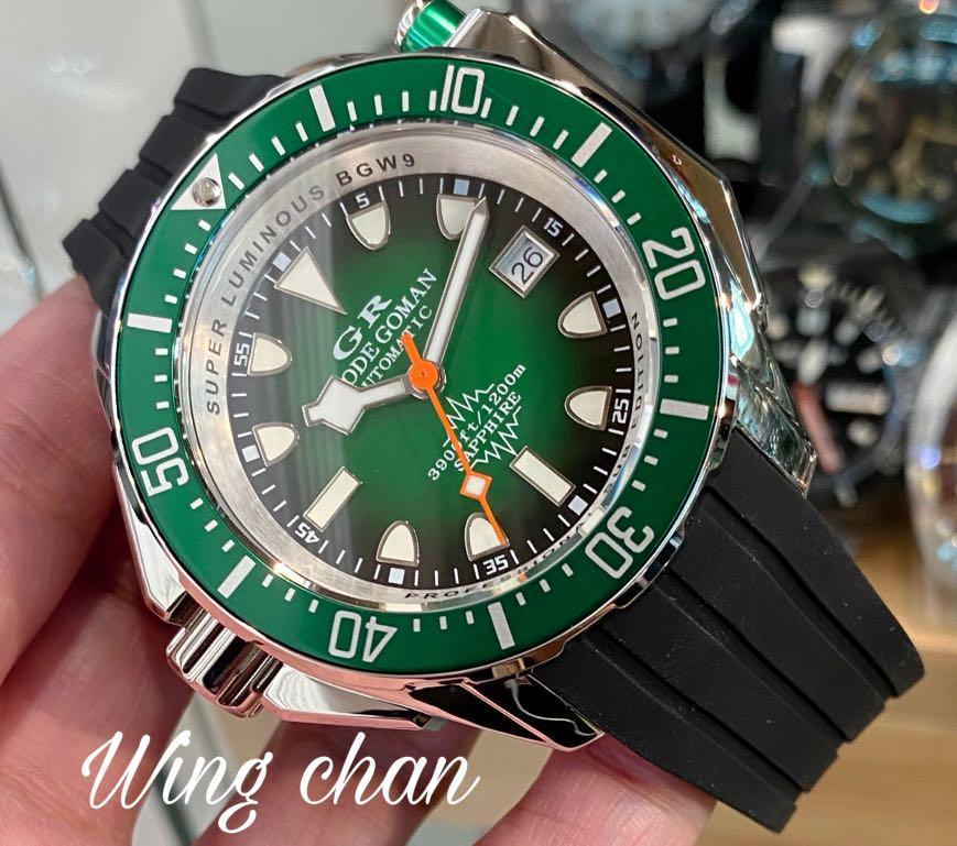 Goode Goman automatic watch 深潛1200米 876-OS(P)-G-GB(B), 男裝, 手錶及配件, 手錶 ...