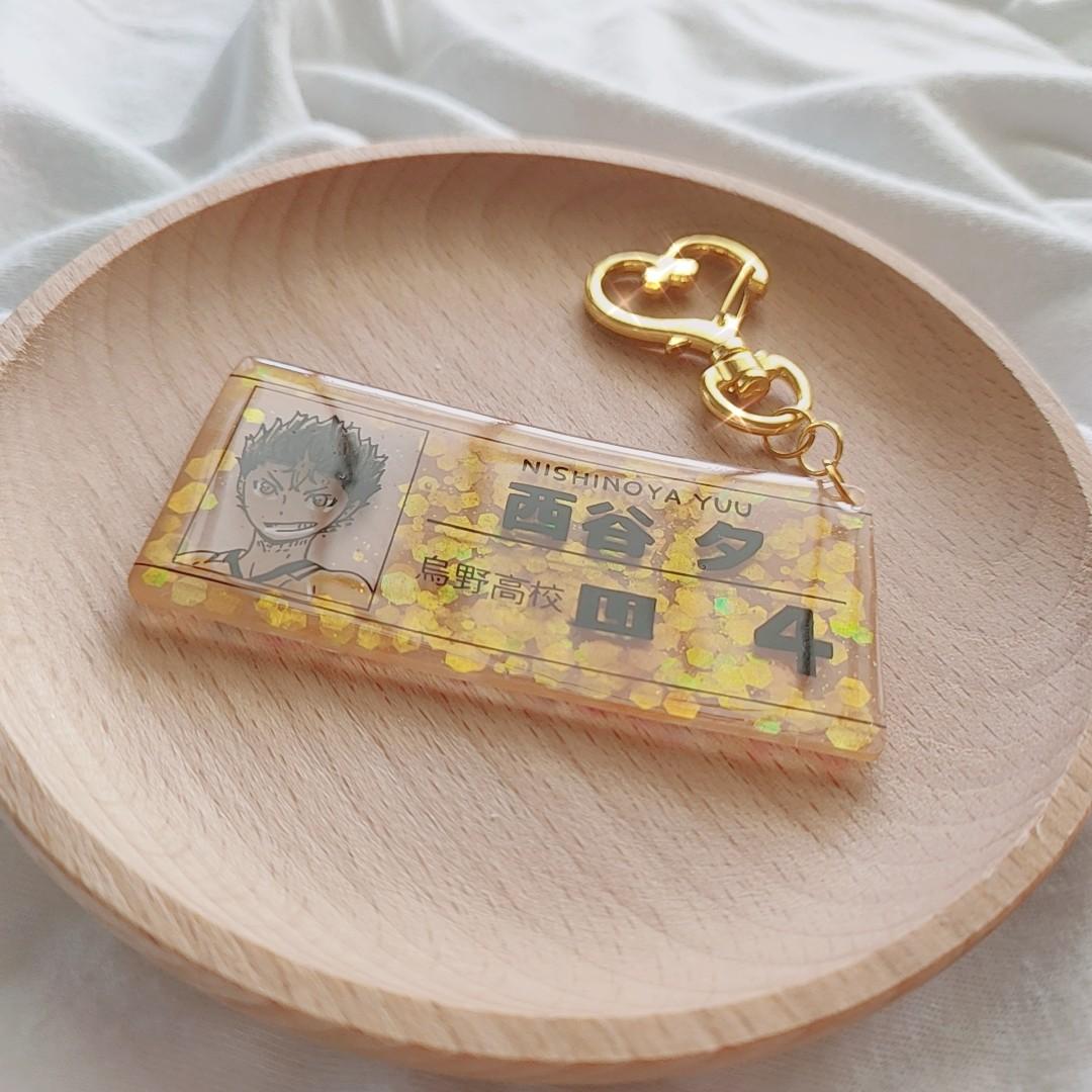 Haikyuu Customised Name Tag Keychain Badge Bokuto Nishinoya Kuro ...