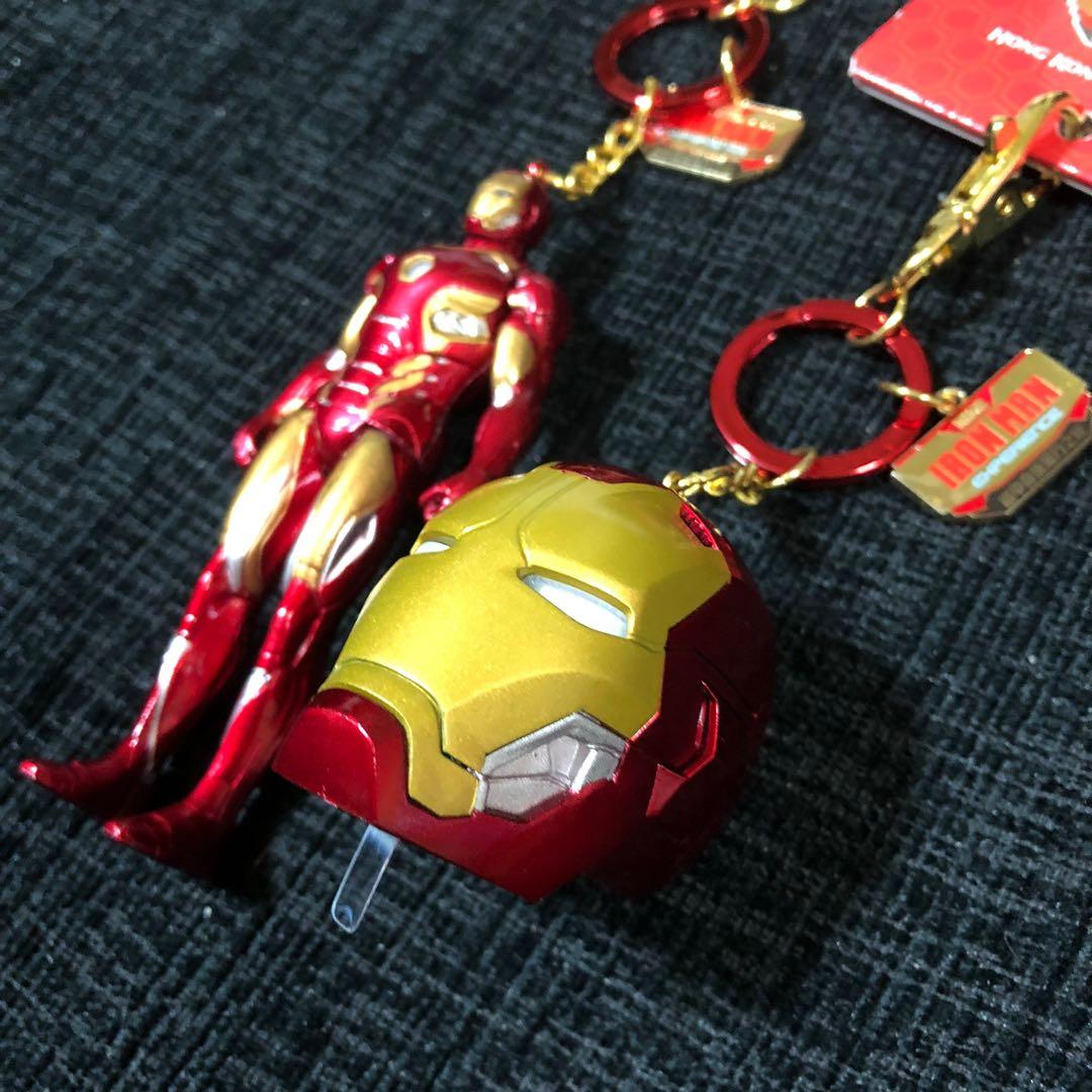 Hkdl marvels Ironman Head and full body keychain with light, Hobbies ...