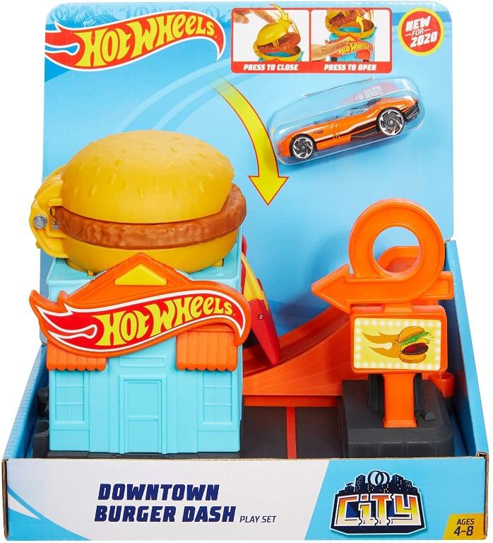 Hot Wheels Downtown Burger Dash Playset, Hobbies & Toys, Toys & Games ...