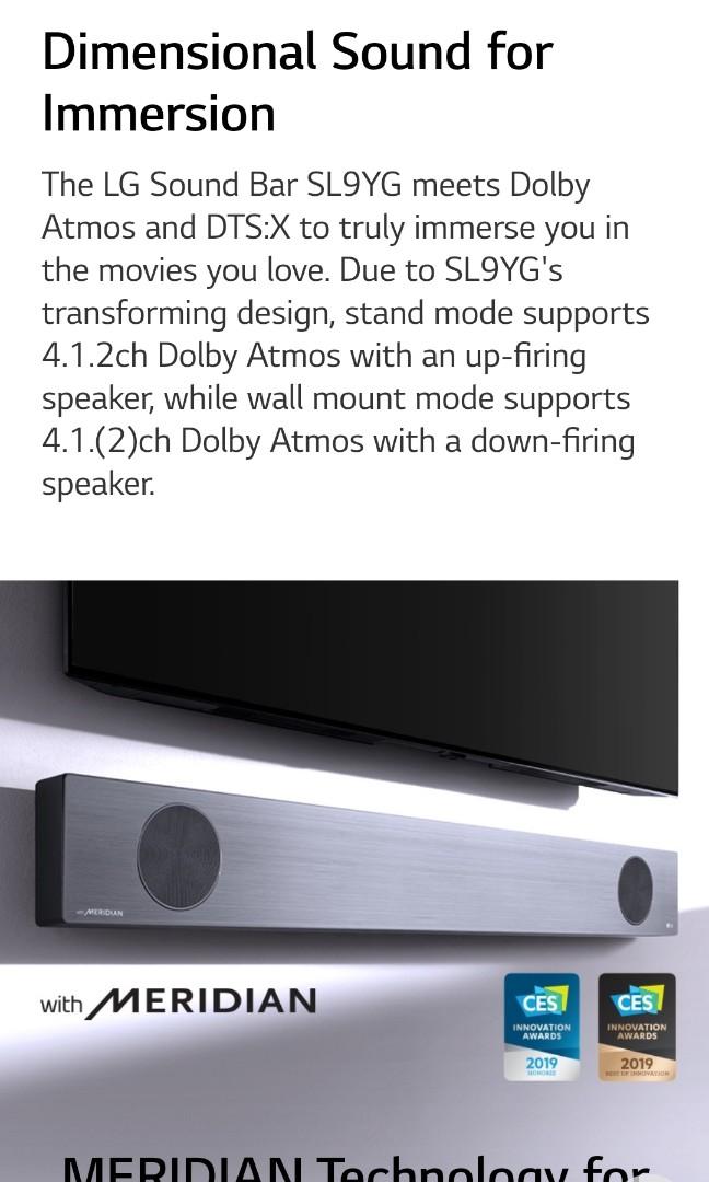 LG SL9YG 4.1.2 ch Sound Bar, Audio, Soundbars, Speakers & Amplifiers on ...