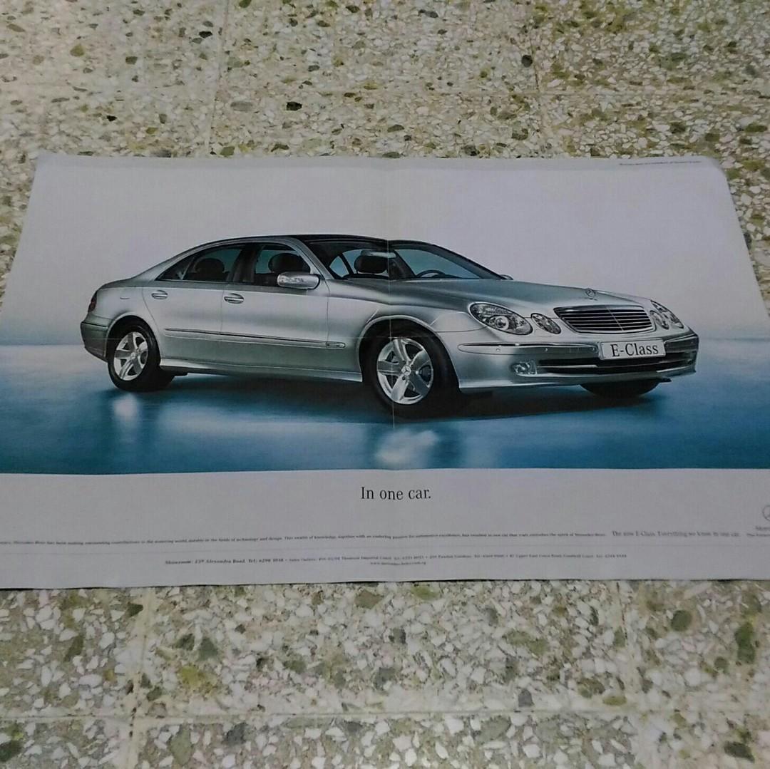 MERCEDES-BENZ CAR POSTER, E-CLASS, Hobbies & Toys, Memorabilia ...