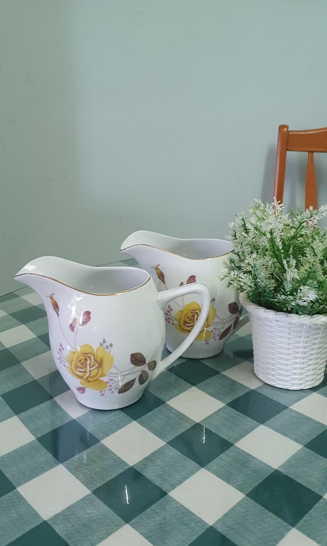 Set of 2 antique Milk pots @teko susu antik lama, Furniture & Home ...