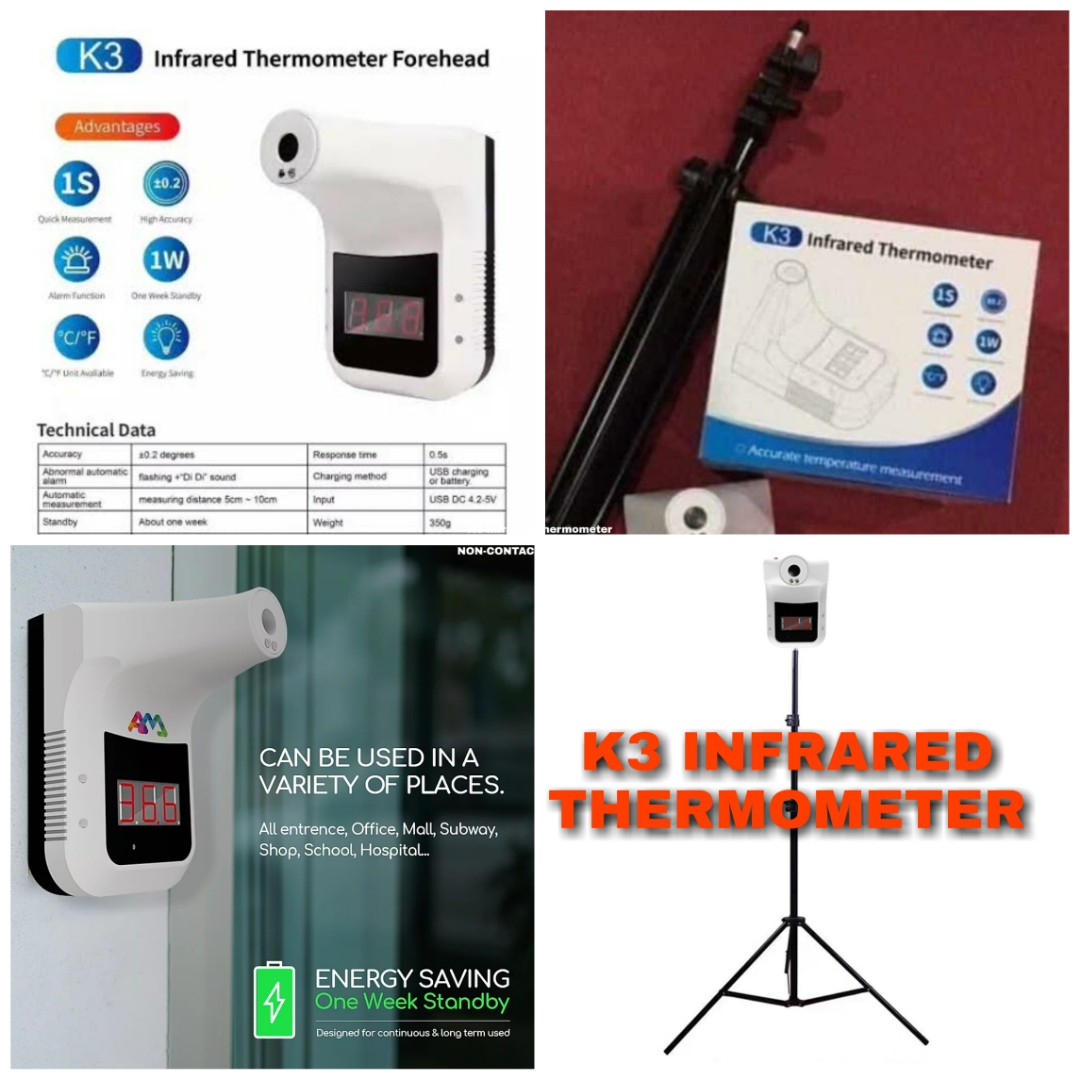 Non-contact K3 WITH STAND Infrared Temperature Measurement Forehead ...