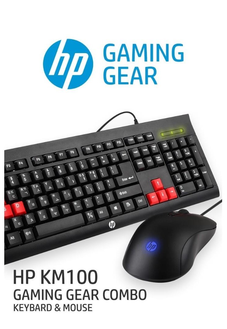 Original HP KM100 Gaming/Office Keyboard and Mouse Bundle, Computers ...
