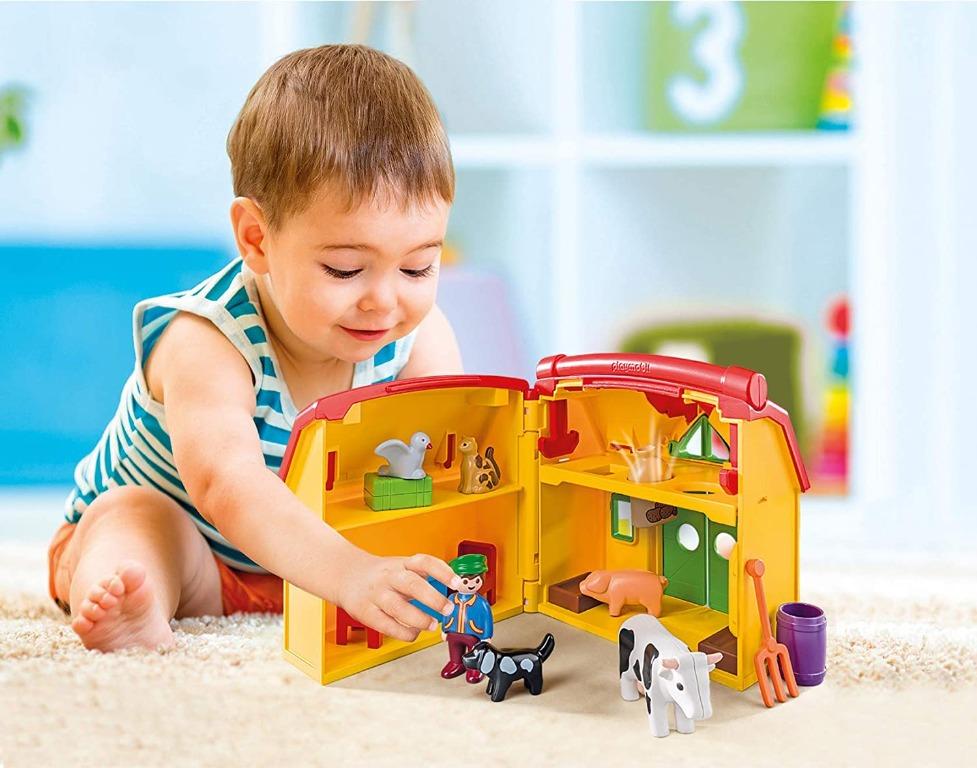 Playmobil Take Along Farm with Shape Sorter with 5 Farm Animals Toy ...