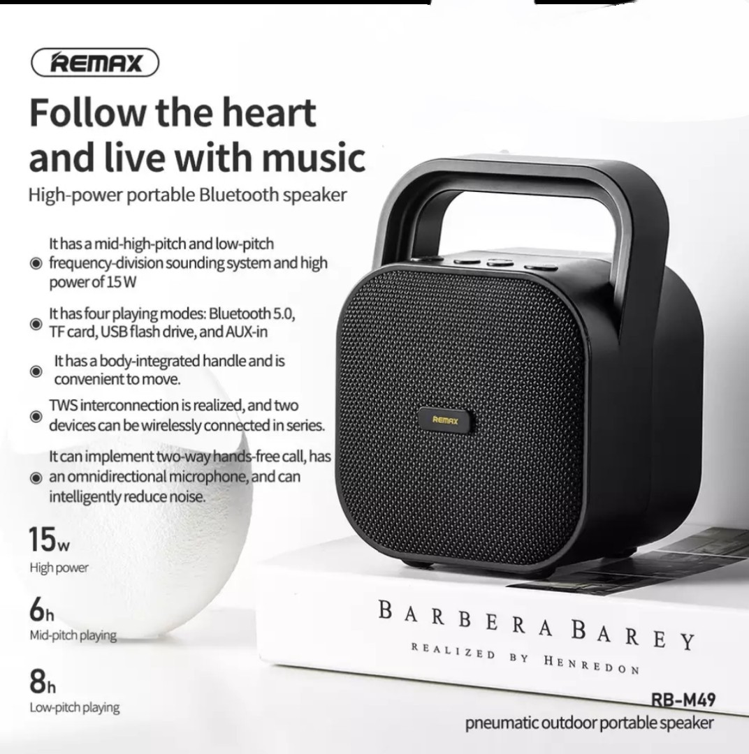Remax Portable bluetooth 5.0 speaker aux in TF card usb flash drive ...