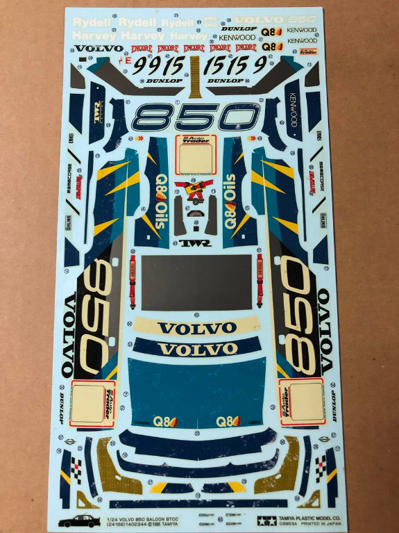 Unused Decal Sheet for Tamiya 1:24 Volvo 850 Saloon BTCC static model ...