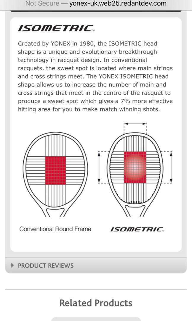 Yonex Graphrex Ace Isometric IPS Tennis Racquet Racket, Sports ...