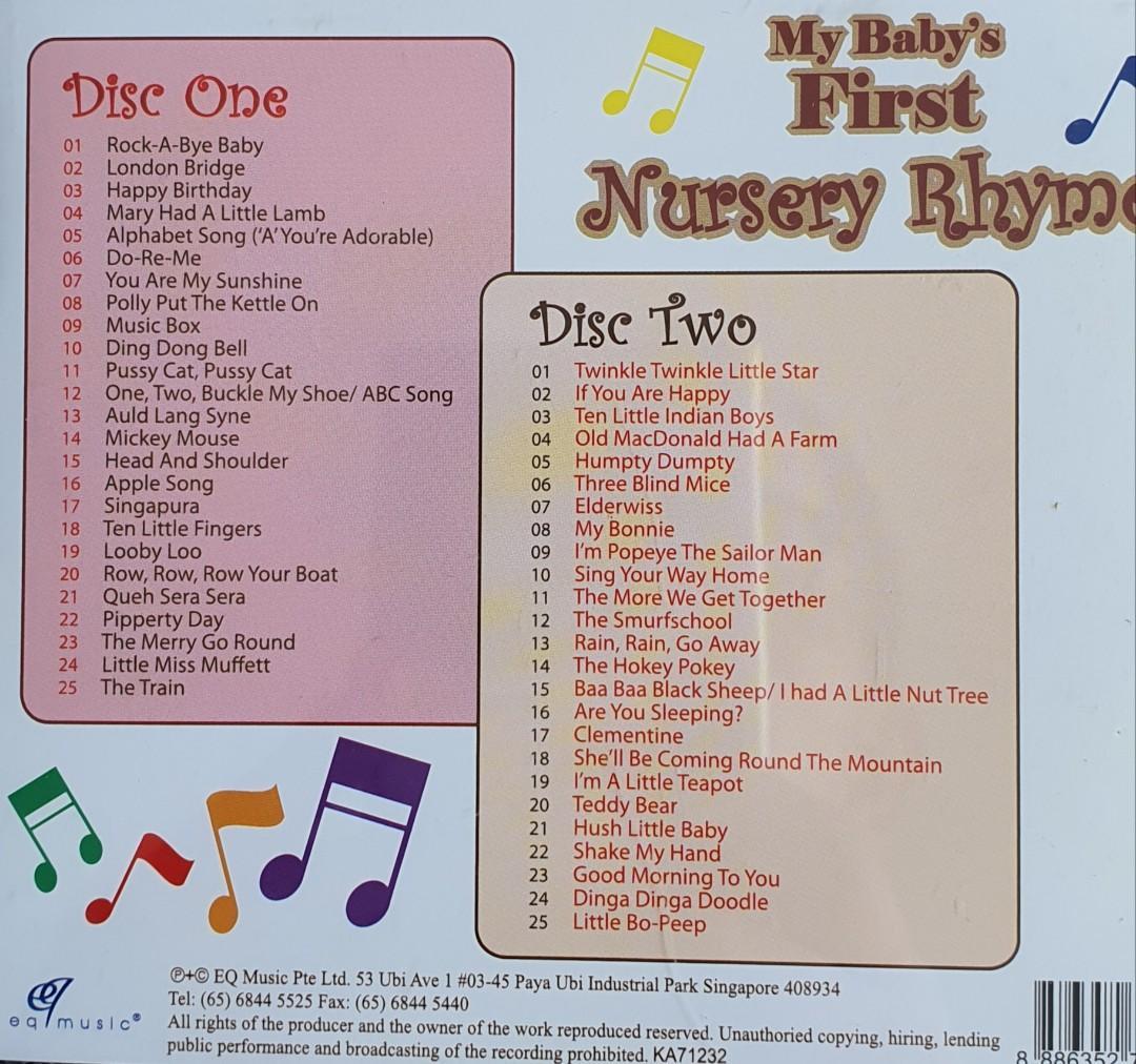 Baby's First Nursery Rhymes - 2CDs, Hobbies & Toys, Music & Media, CDs ...