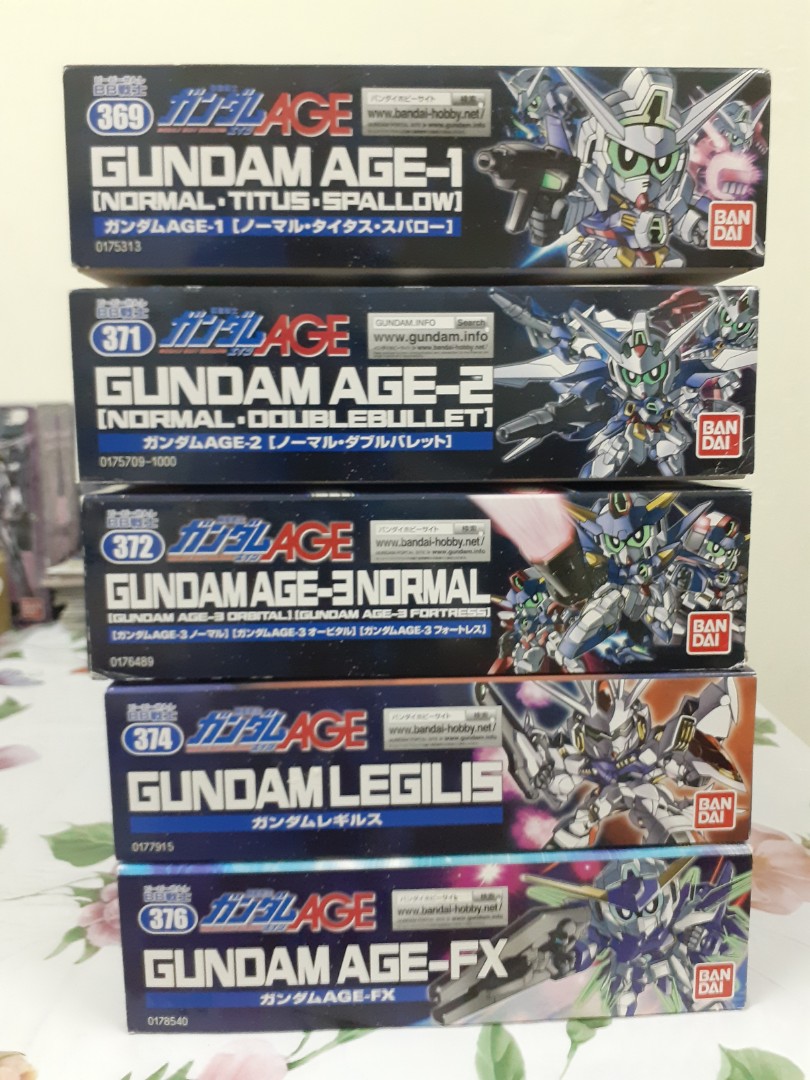 BB戰士 機動戰士高達AGE NO.369 GUNDAM AGE-1 /NO.371 GUNDAM AGE-2/NO.372 GUNDAM AGE-3 NORMAL/NO.374 GUNDAM ...