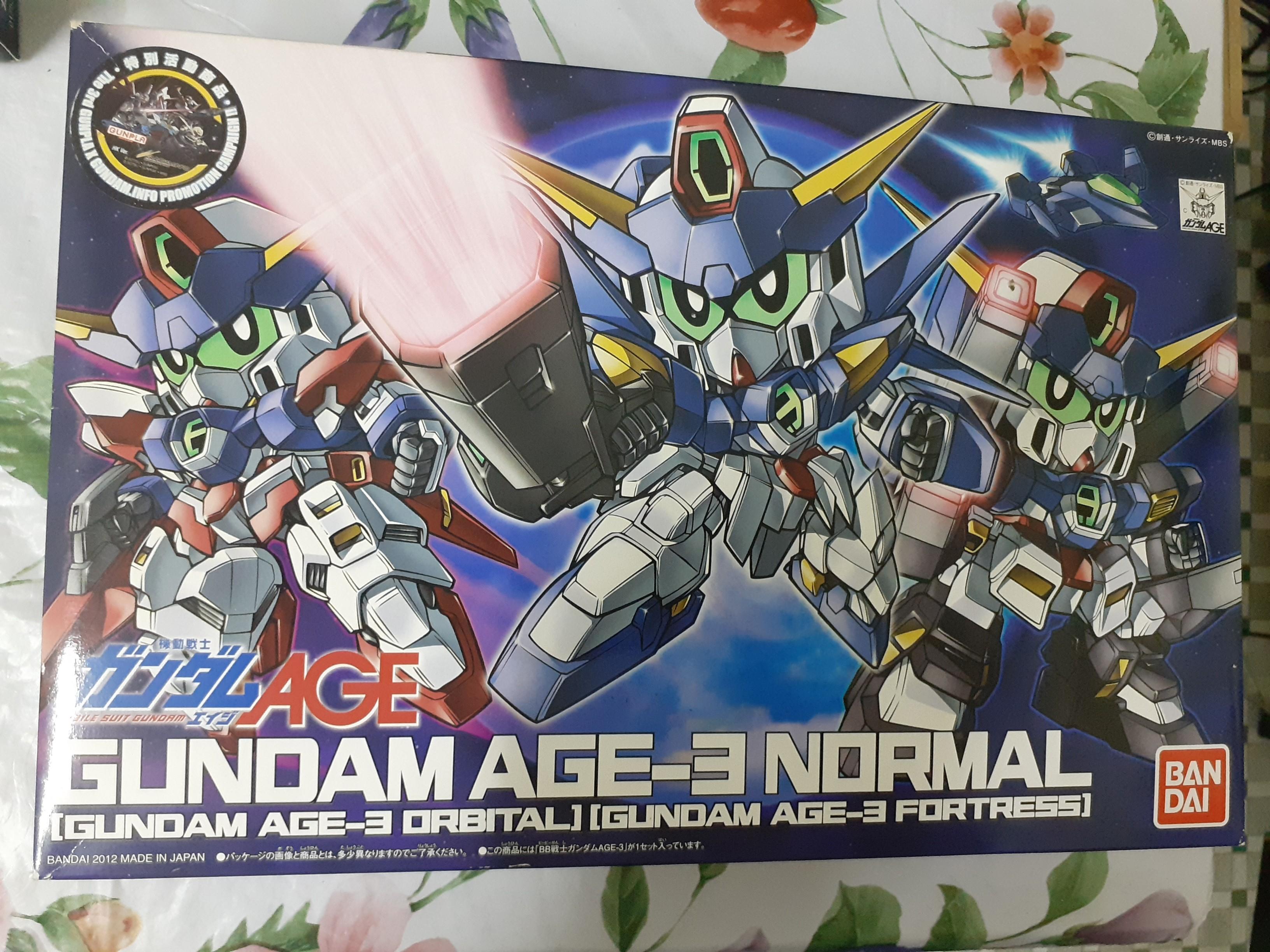 BB戰士 機動戰士高達AGE NO.369 GUNDAM AGE-1 /NO.371 GUNDAM AGE-2/NO.372 GUNDAM AGE-3 NORMAL/NO.374 GUNDAM ...