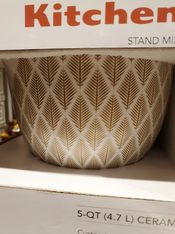 BNIB Kitchenaid 5-Quart (4.3 / 4.7 / 4.8L) Ceramic Bowl (Gold Conifer ...