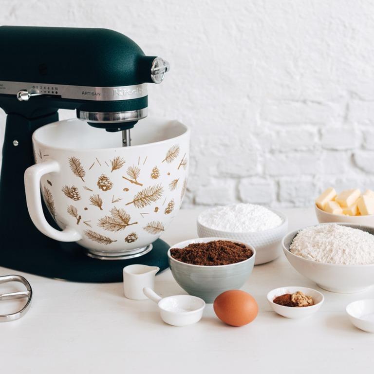 BNIB Kitchenaid 5-Quart (4.3 / 4.7 / 4.8L) Ceramic Bowl (Gold Conifer ...