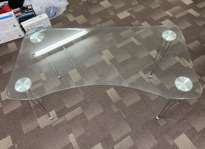 FREE: Glass Study Table, Furniture & Home Living, Furniture, Tables ...